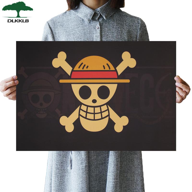 DLKKLB Classic Anime One Piece Poster Luffy Banner Kraft Paper Vintage ...