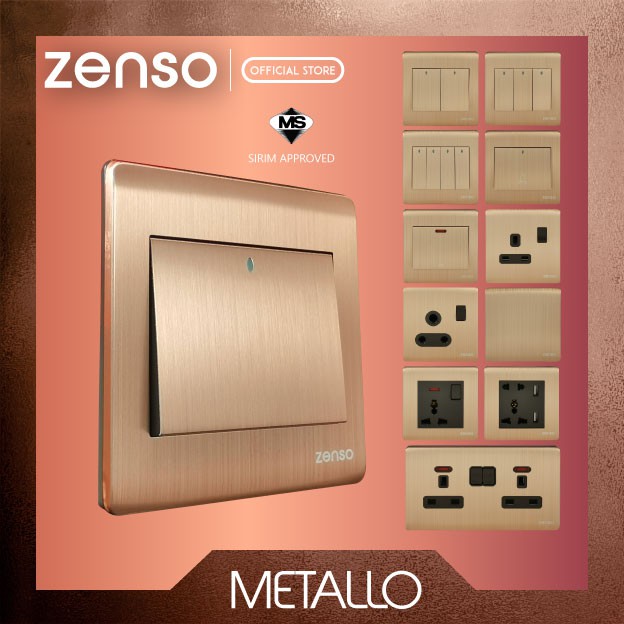 Zenso-Metallo Series Switches & Socket ( Aluminium Gold/Stainless Steel ...