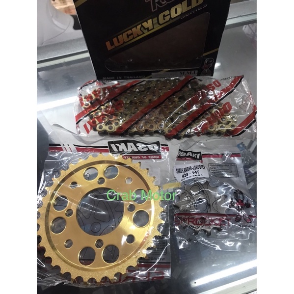OSAKI Lucky Gold Chain Set Hybrid (Smash - Raider J 110 - Raider J 115 ...