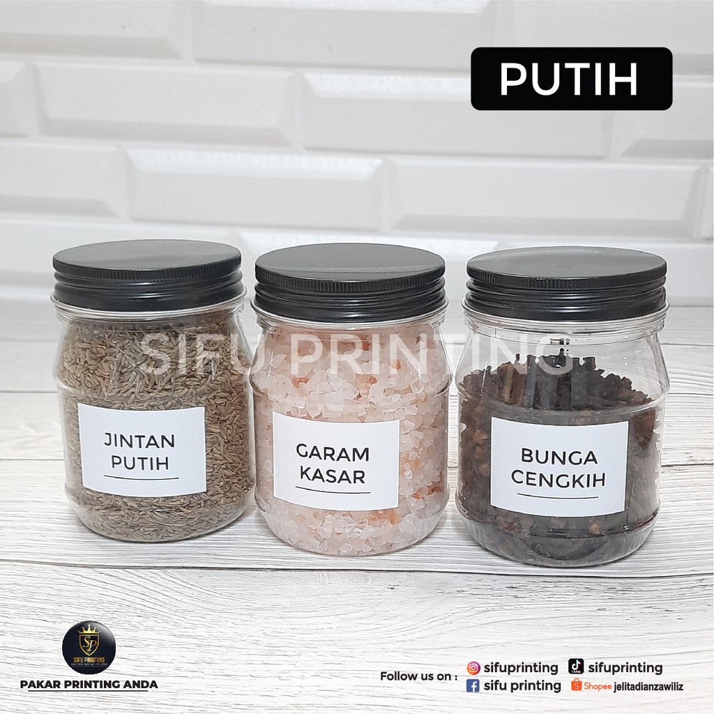 72 SENARAI LENGKAP STIKER REMPAH | STICKER DAPUR | 4.5 CM X 3 CM ...