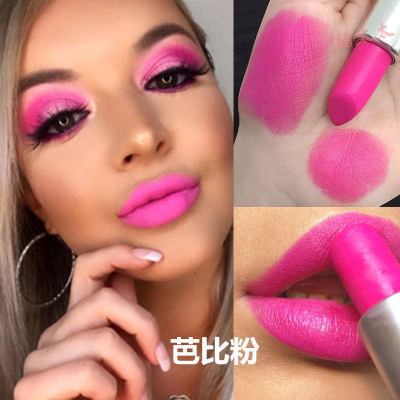 Lipstick Pink Matte Velvet Lipstick Barbie Powder Lipstick Lasting ...