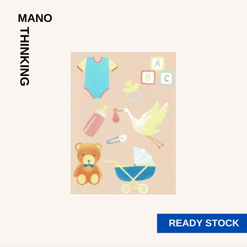 Mano Thinking Greeting Cards: New Born Baby Pink Color Kad | Shopee ...