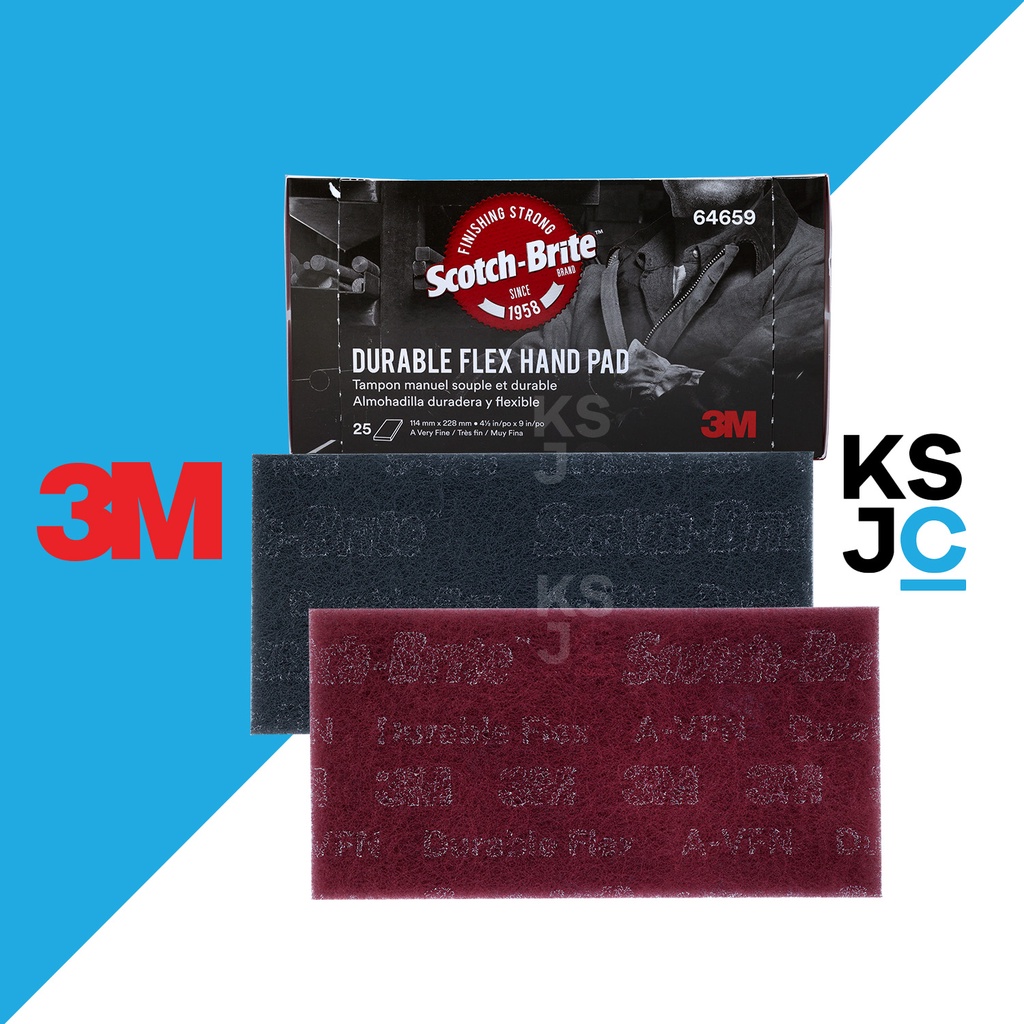3M Scotch-Brite Durable Flex Hand Sanding Pads 64659 / 64660 (4.5" x 9 ...