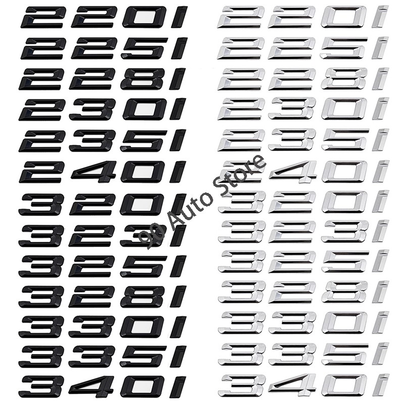Modified Digital Alphabet Black and Silver 220i 225i 228i 230i 235i ...