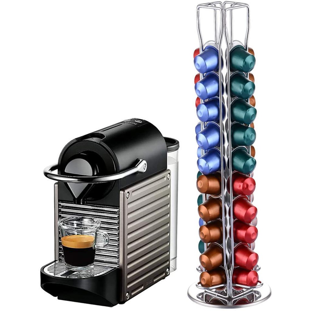Nespresso Coffee Pods capsule holder 40 pcs capacity rotate 360 rack ...
