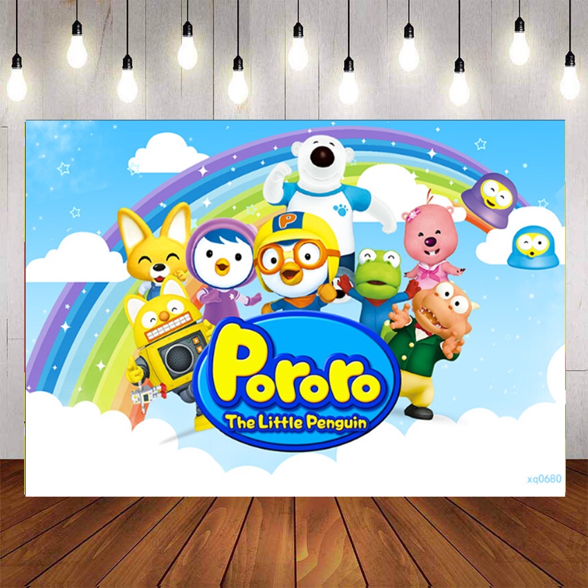 Pororo The Little Ponguin Backdrop For Photography Baby Shower Kids ...