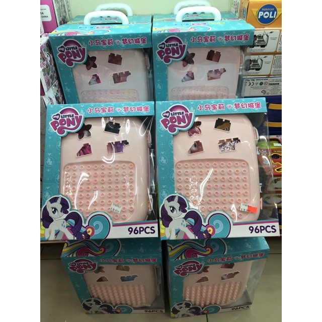 READY STOCK !! New Little Pony Toy & Hello Kitty Lego Luggage (96 pcs ...