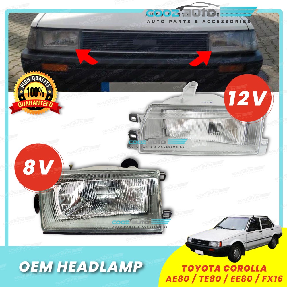 Toyota Corolla AE80/TE80/EE80/FX16 Front HeadLamp Head Lamp Light (No ...