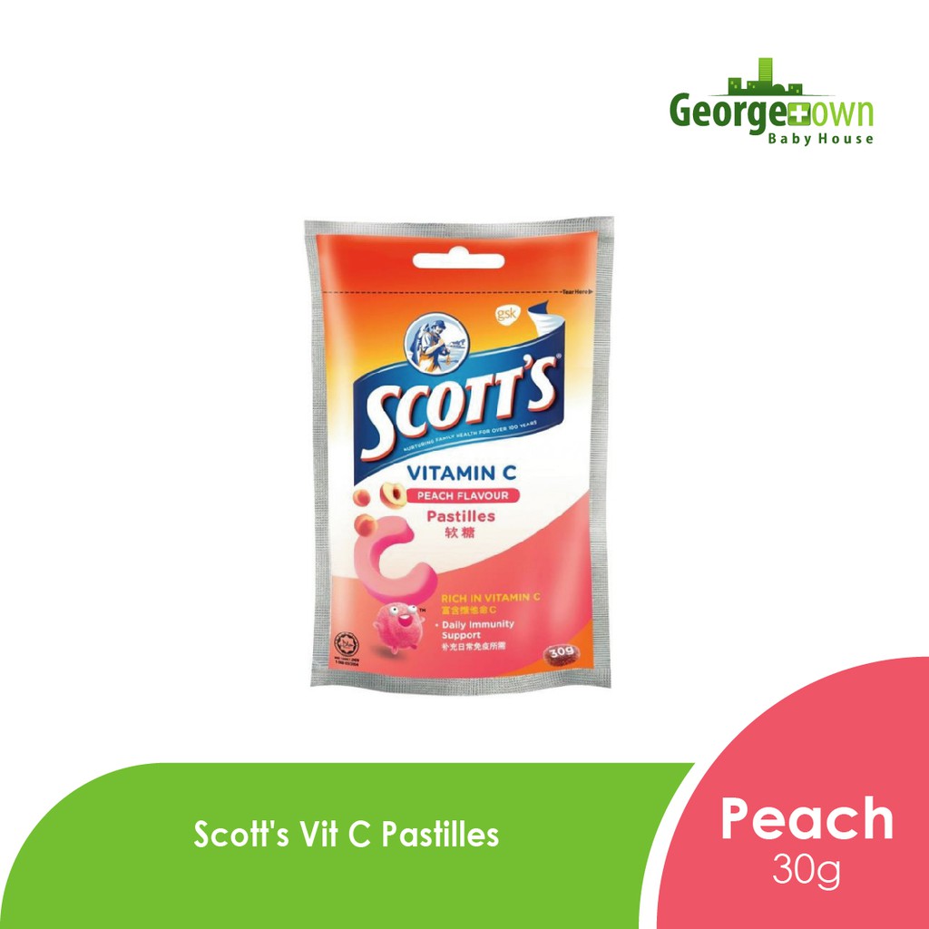 SCOTT'S VITAMIN C PASTILLES PEACH 30G 15'S (GTG) | Shopee Malaysia