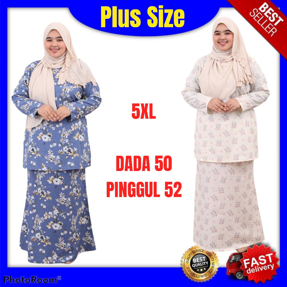 5XL PLUS SIZE BAJU KURUNG COTTON Ukuran Dada 50" l ANGGUN COLLECTION l ...
