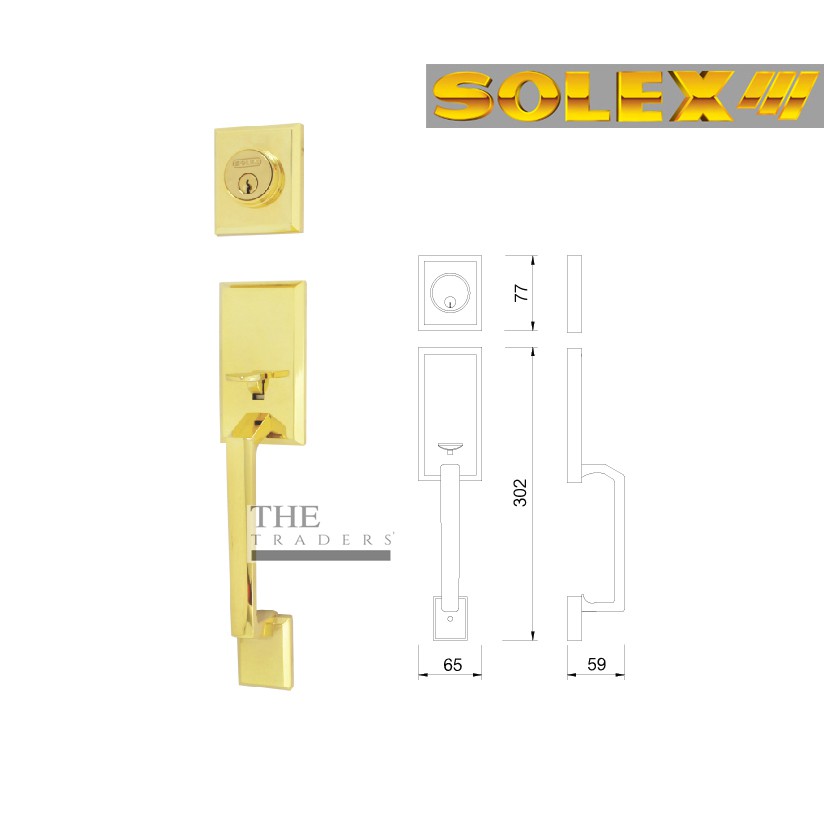 100% ORIGINAL SOLEX GOLD MAIN ENTRANCE HANDLE LOCK SET POLISHED GOLD ...