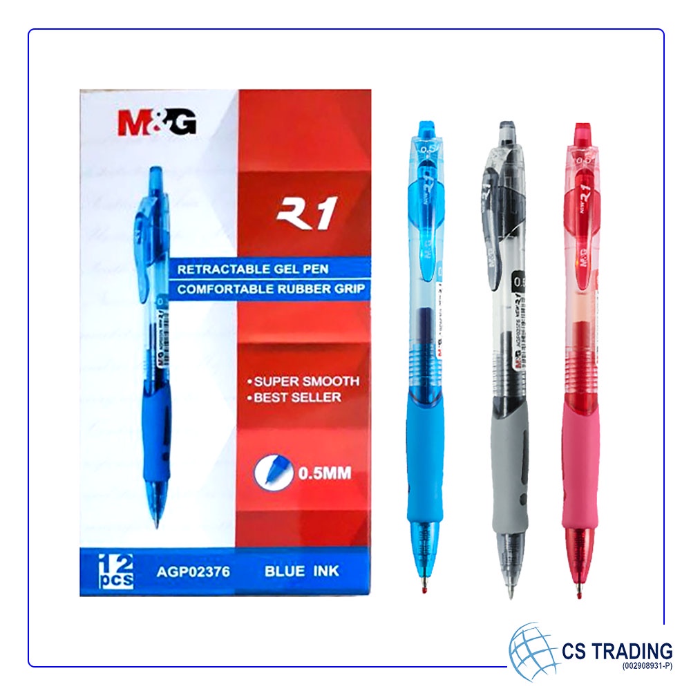 1 Box of M&G New R1 Retractable Gel Pen 0.5mm Red / Blue / Black ...