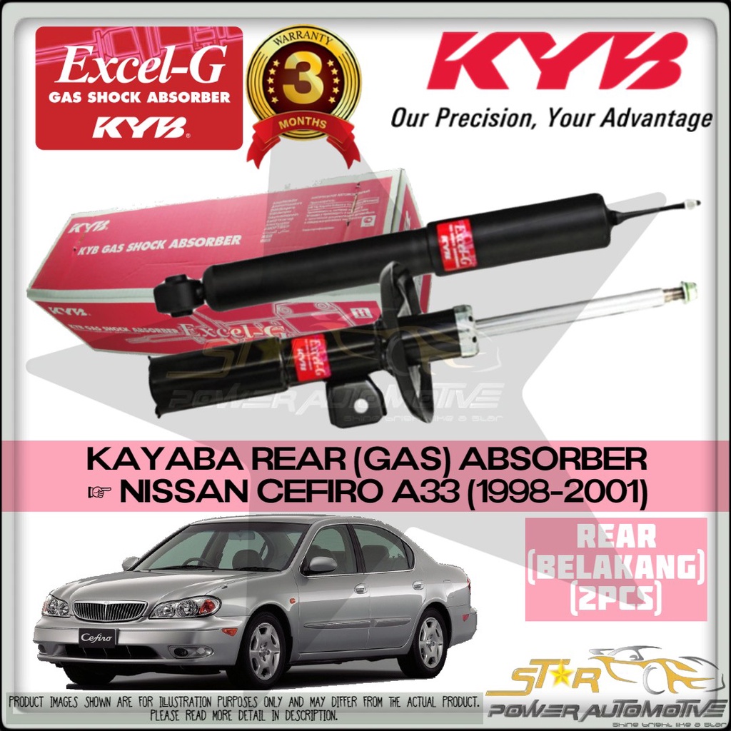 KAYABA KYB EXCEL G Nissan Cefiro A33 (1998-2001) Gas Shock Strut Absorber ( REAR 2PCS ) | Shopee ...