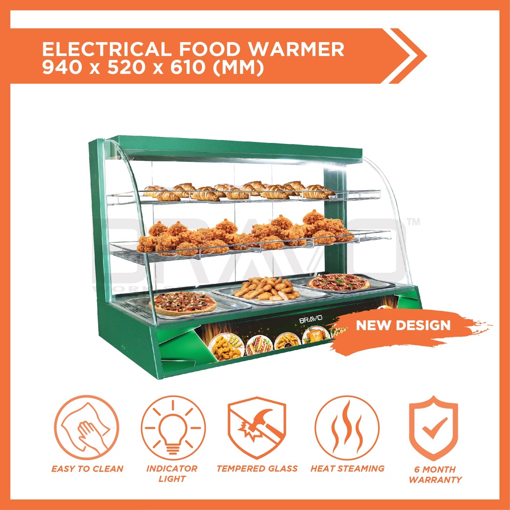 Commercial Food Warmer/Heater Display Showcase for Pastry/Fried Chicken ...