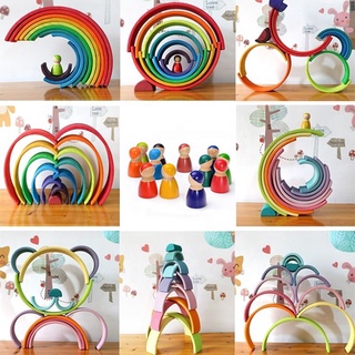 Montessori Rainbow Stacker 12pcs | Shopee Malaysia