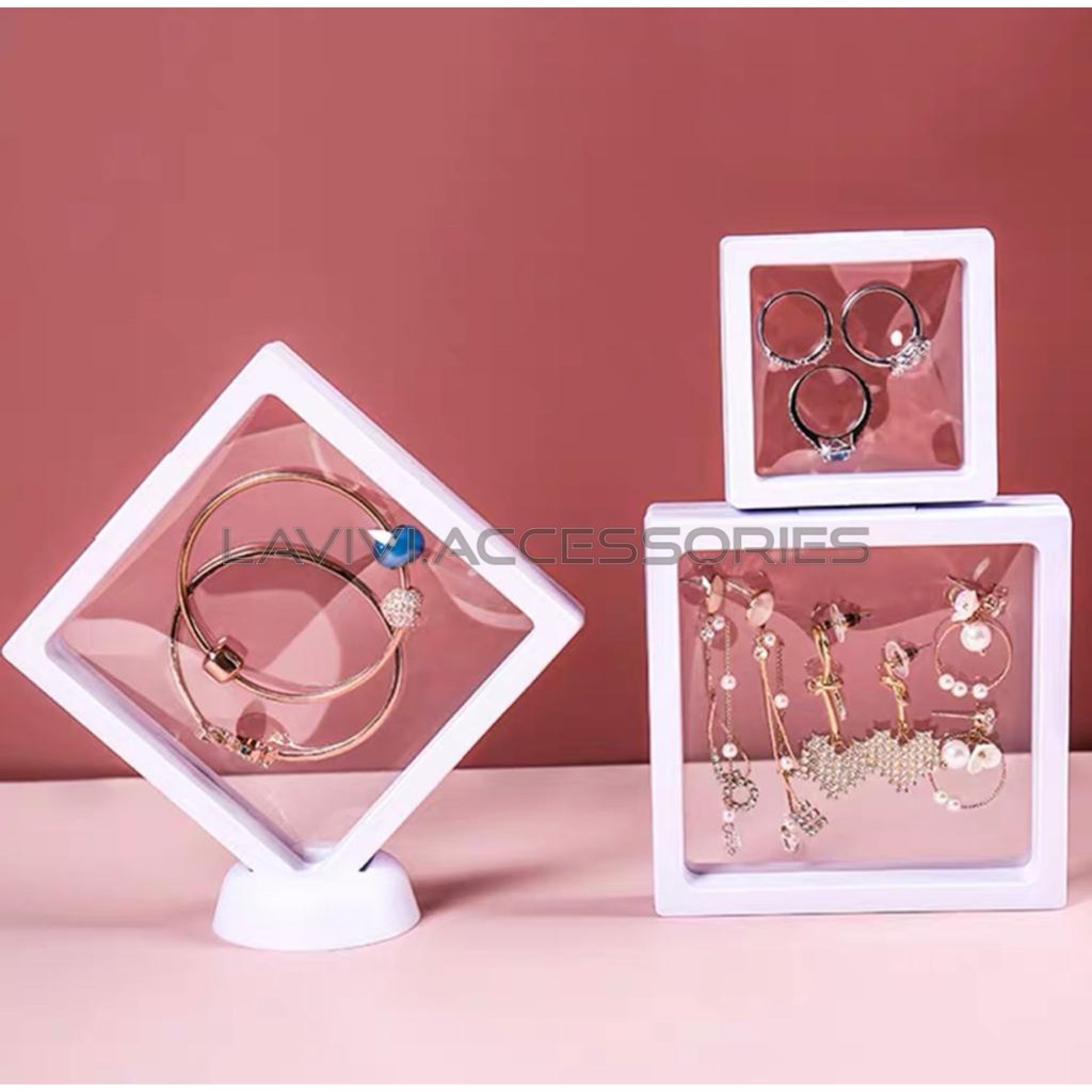 [READY STOCK] 7cmx7cm Suspended Magic 3D Transparent Floating Jewellry ...
