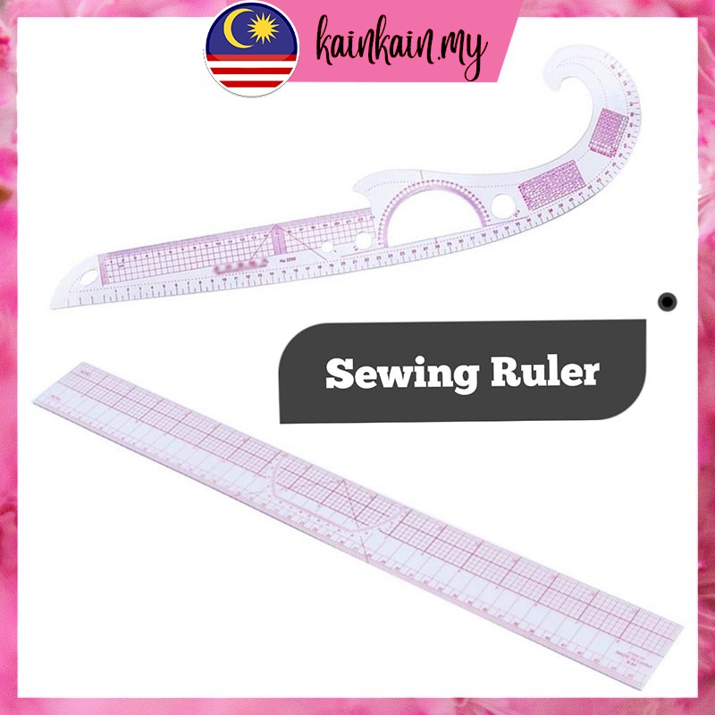 🌸 Tailor Measuring Kit Clear Sewing Ruler Curve Straight Transparent ...