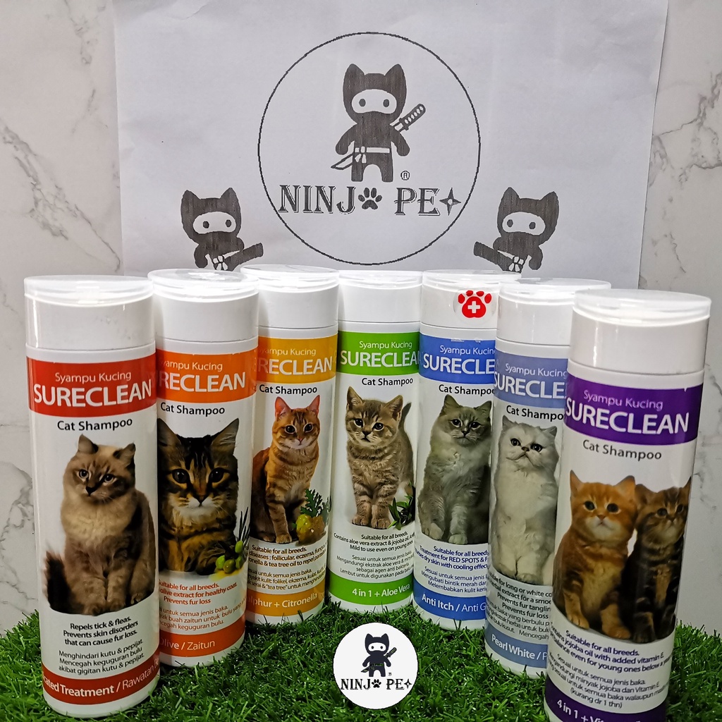 SURECLEAN CAT SHAMPOO, SHAMPOO kucing 250 ML | Shopee Malaysia