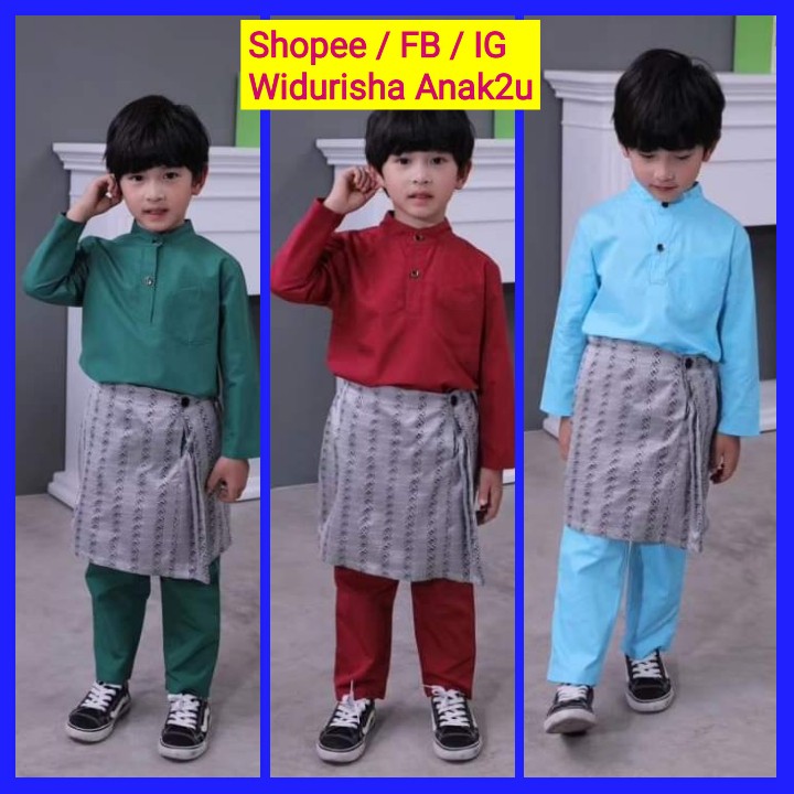 Baju Melayu Raya Anak Kanak-Kanak COOLEVES Beserta Kain Sampin Baby ...