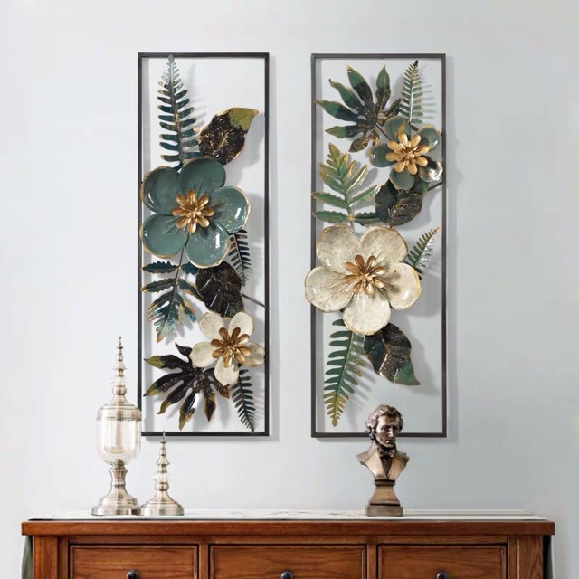 Hiasan Dinding Frame Bunga Besi 3D Wrought Iron Metal Flower Wall Art ...