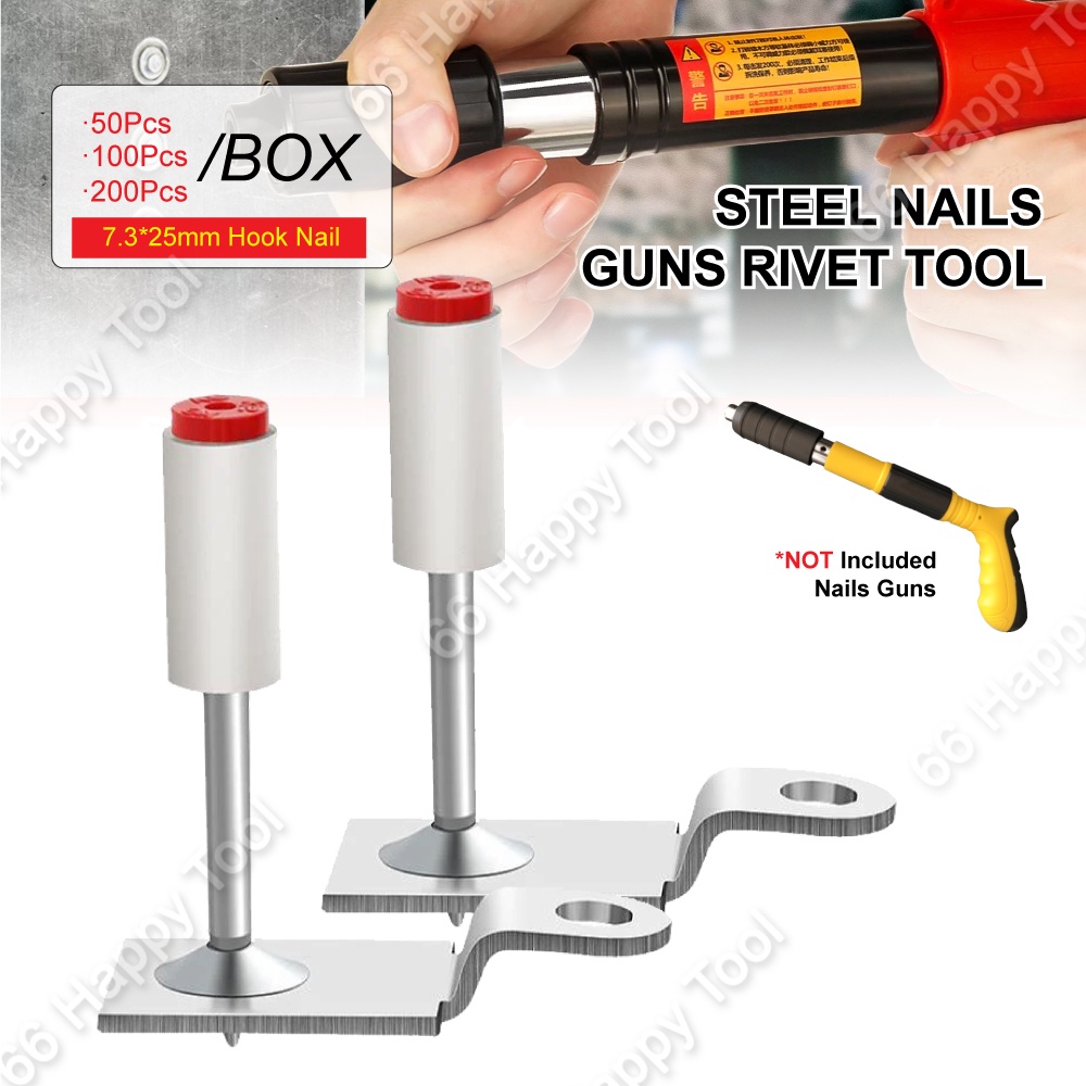 (50pcs/100pcs/200pcs) Steel Hook Nails Guns Rivet 7.5mm Tool Fastener ...