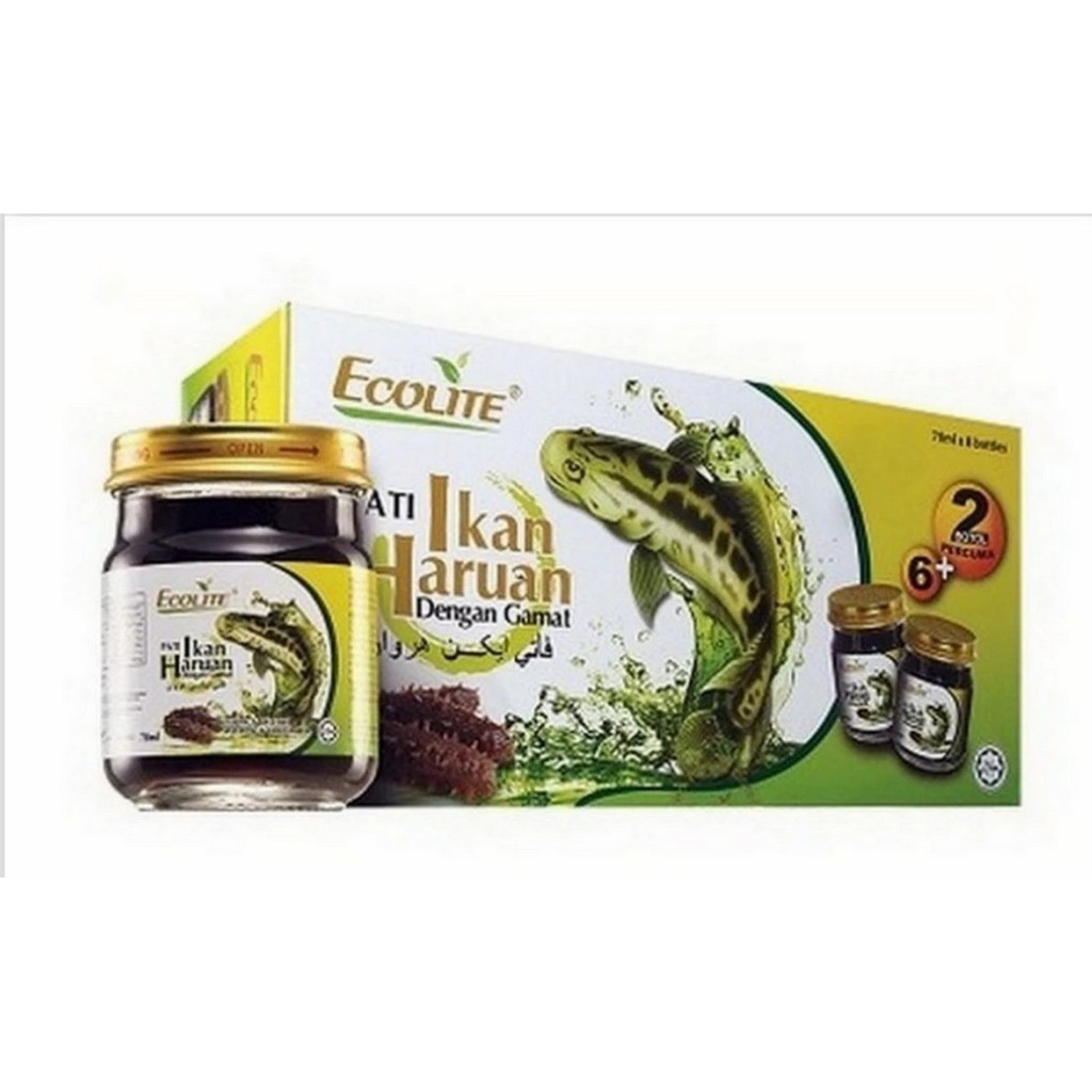 Ecolite Pati Ikan Haruan & Gamat (70ml X 6 Bottles) Free 2 Bottles ...