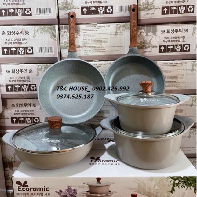 Pot SET OF 5 HIGH QUALITY MAGNETIC BOTTOM WITH FREE GENUINE KOREAN 33CM ...