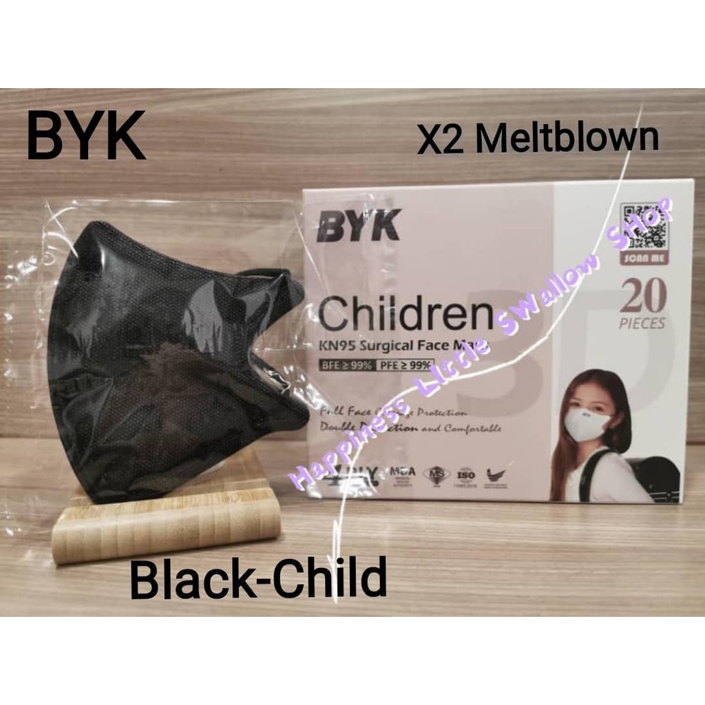 BYK Children Mask 3D KN95 Surgical Face Mask - 4ply/ 20pcs/ Individual ...