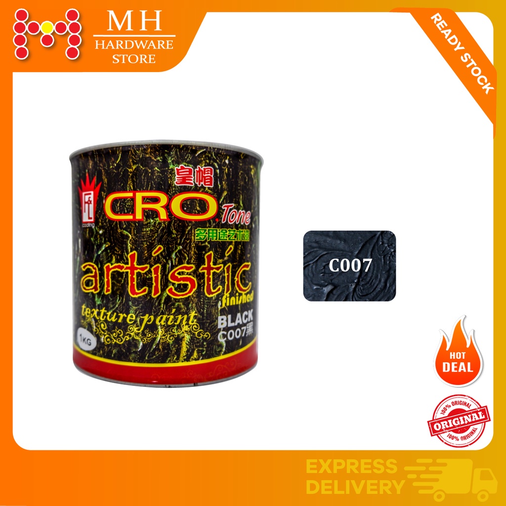 CRO.TONE C007 BLACK ARTISTIC FINISHED TEXTURE PAINT 1L | Shopee Malaysia