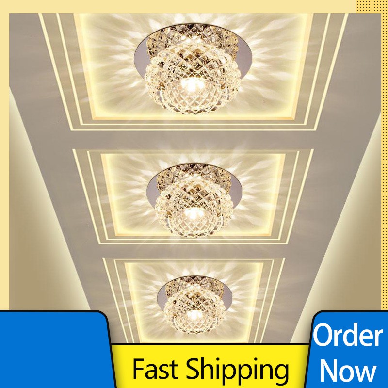220V 5W Modern Round Led Crystal Ceiling Lights Chandeliers Aisle ...