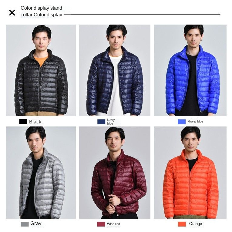 Men Clothes Autumn And Winter New Lightweight Down Jacket Stand-Up ...