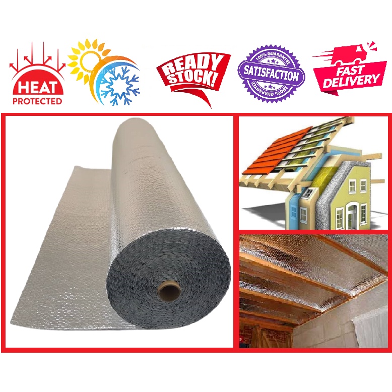 40M (L) Pure Aluminium Foil / Bubble Foil / Double-Sided / Reflective ...