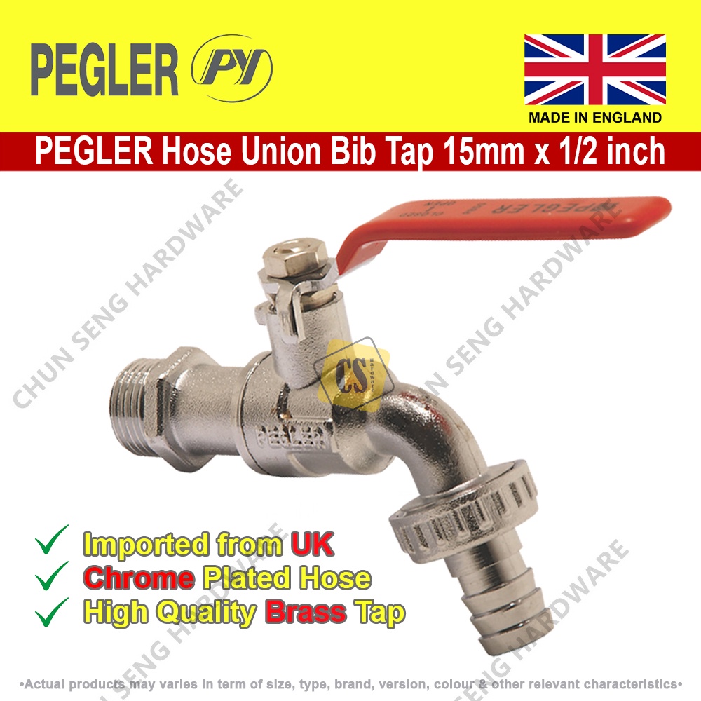 PEGLER Chrome Plated Hose Union Ball Type Bib Tap Wall Mounted Garden ...