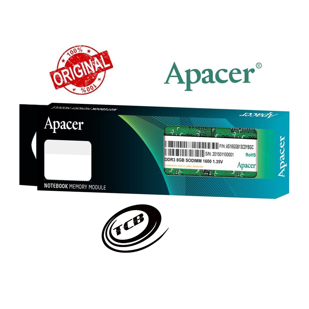 NEW APACER LAPTOP/NOTEBOOK DDR3 RAM 1600MHz (1.5V) HIGH VOLTAGE 2GB/4GB ...