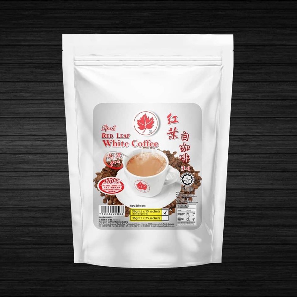 Red Leaf White Coffee 3in1 (Less Sugar) 红叶少糖香浓白咖啡 | Shopee Malaysia