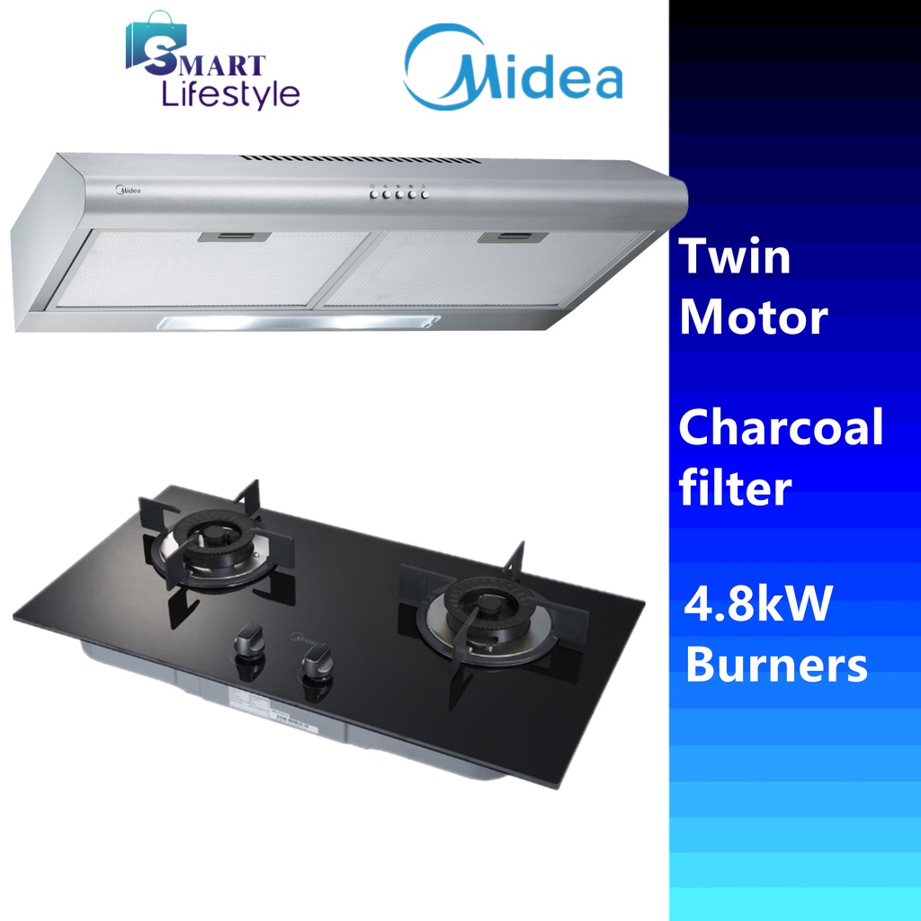 Midea Slim Cooker Hood & Built-in Gas Hob MCH-76MSS MGH-2411GL/ MCH ...