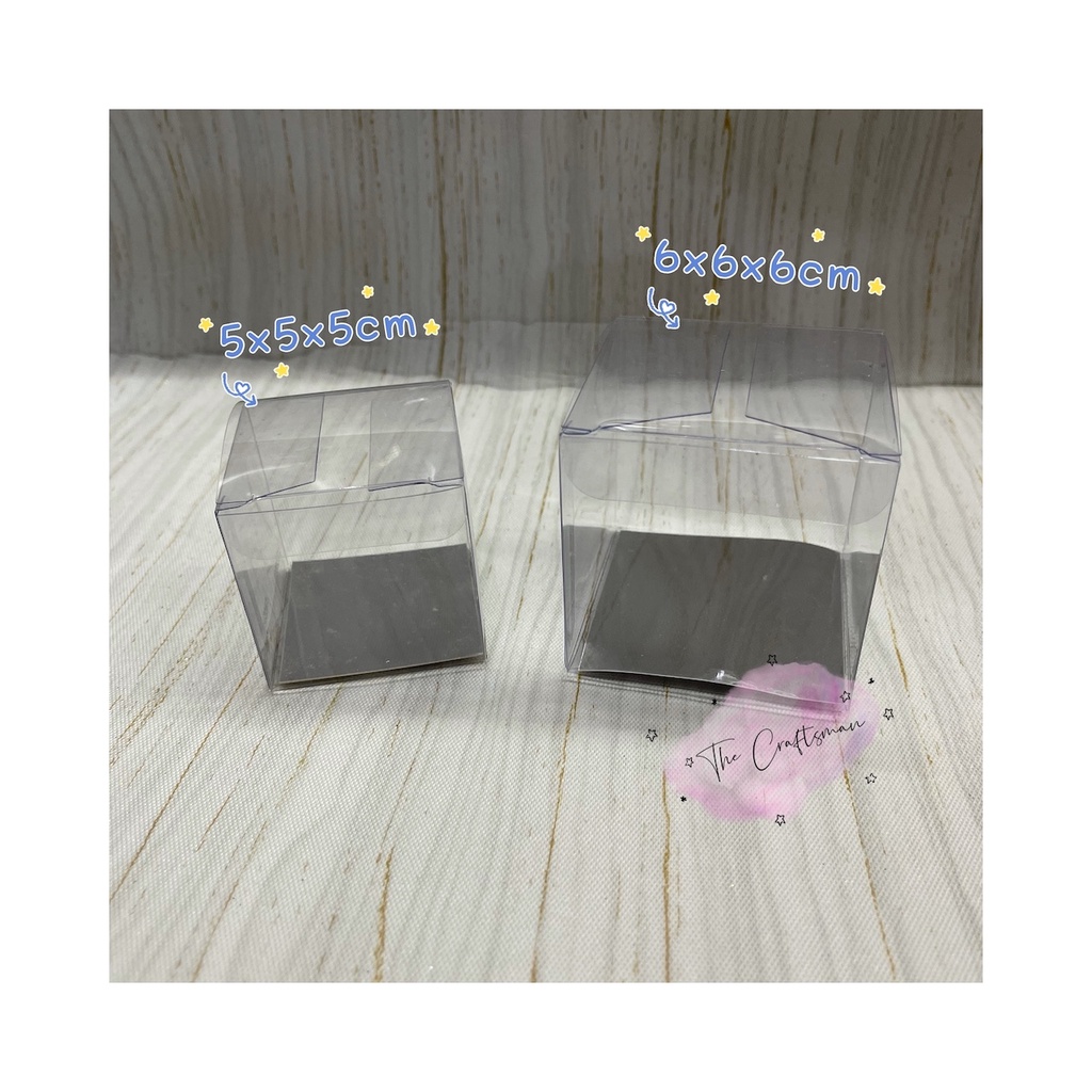 Transparent PVC Cube Box with Silver base- 5cm / 6cm | Shopee Malaysia