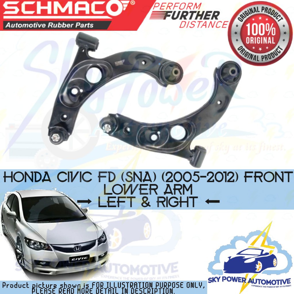 HONDA CIVIC FD (SNA) (2005-2012) SCHMACO LOWER ARM (FRONT LEFT & RIGHT ...