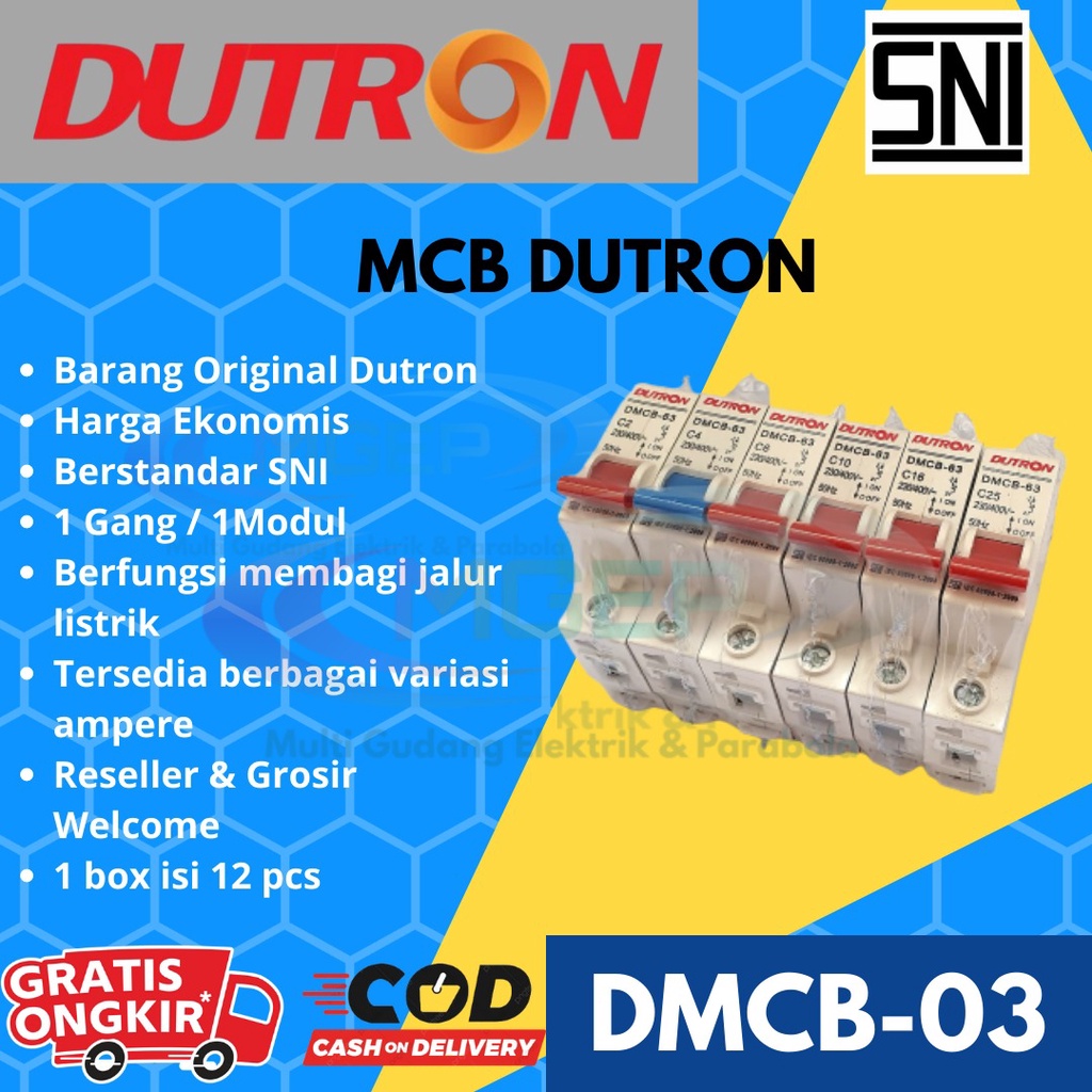 Mcb Dutron 1 Phase 1Gang DMCB 63 all variants SNI Original | Shopee ...