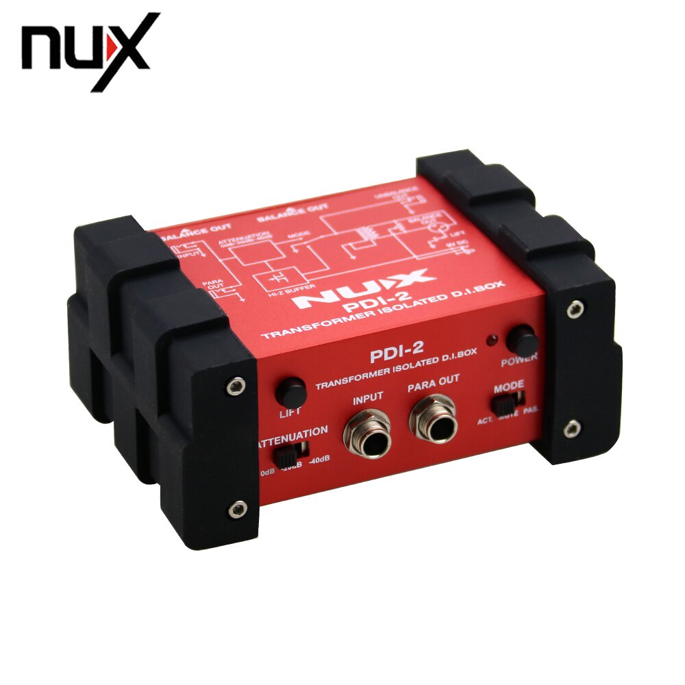 NUX PDI-2 Electric Guitar Bass Direct Transformer Isolated DI Box Sound ...