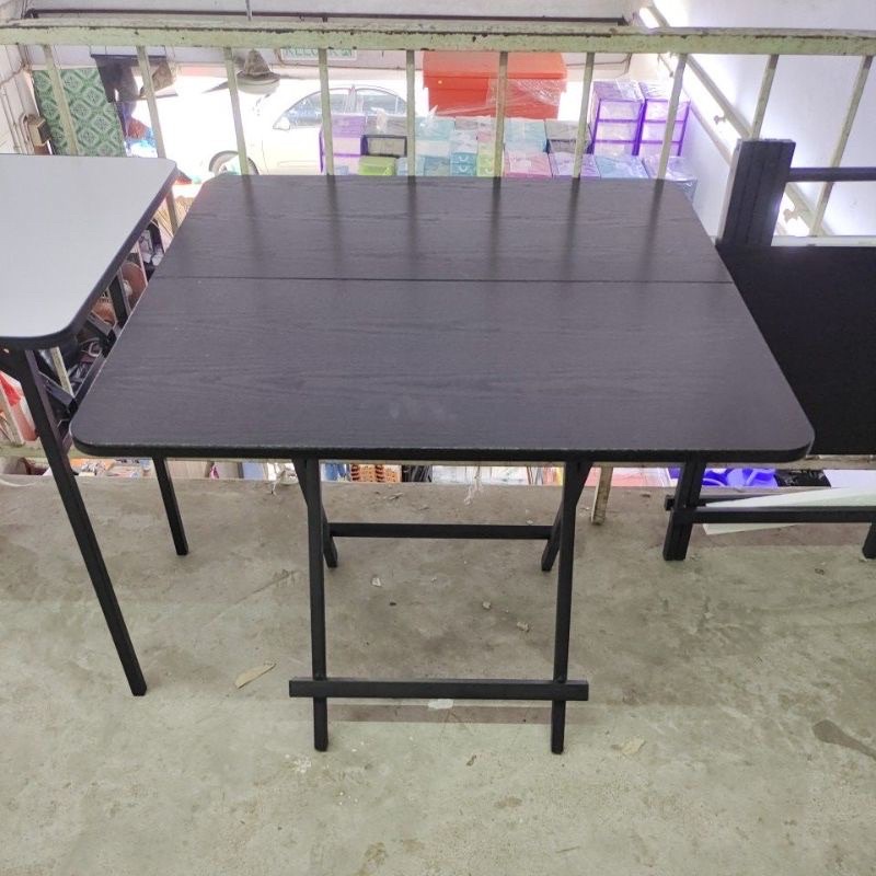 TOP point DIY Folding in Half Table / Meja Lipat / meja kayu kaki besi ...
