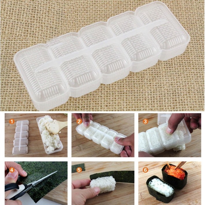5 Rolls Square Sushi Rice Ball Mold 19336 | Shopee Malaysia