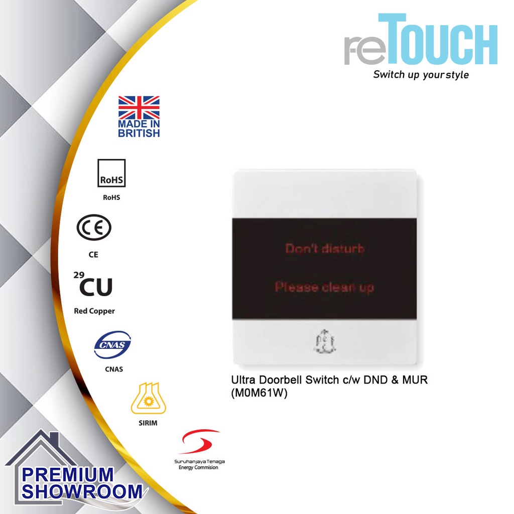 ReTouch Ultra Doorbell Switch c/w DND & MUR (M0M61W) | Shopee Malaysia
