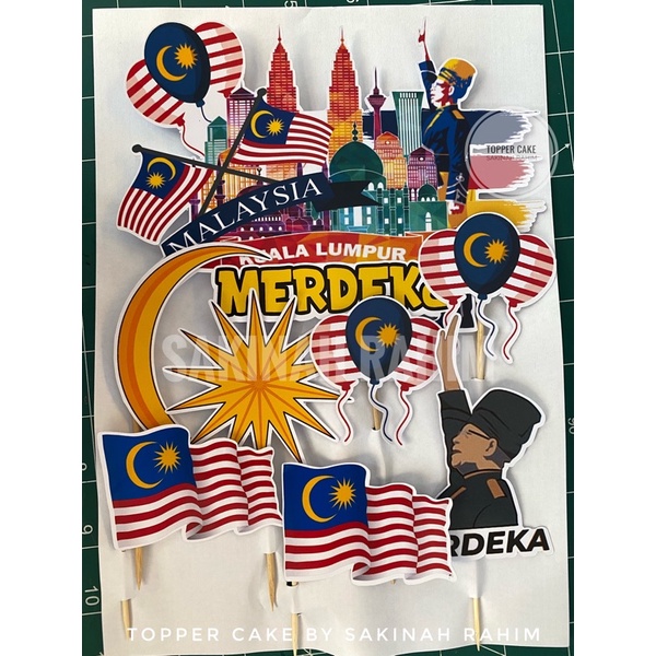 TOPPER CAKE MERDEKA MALAYSIA BENDERA | Shopee Malaysia