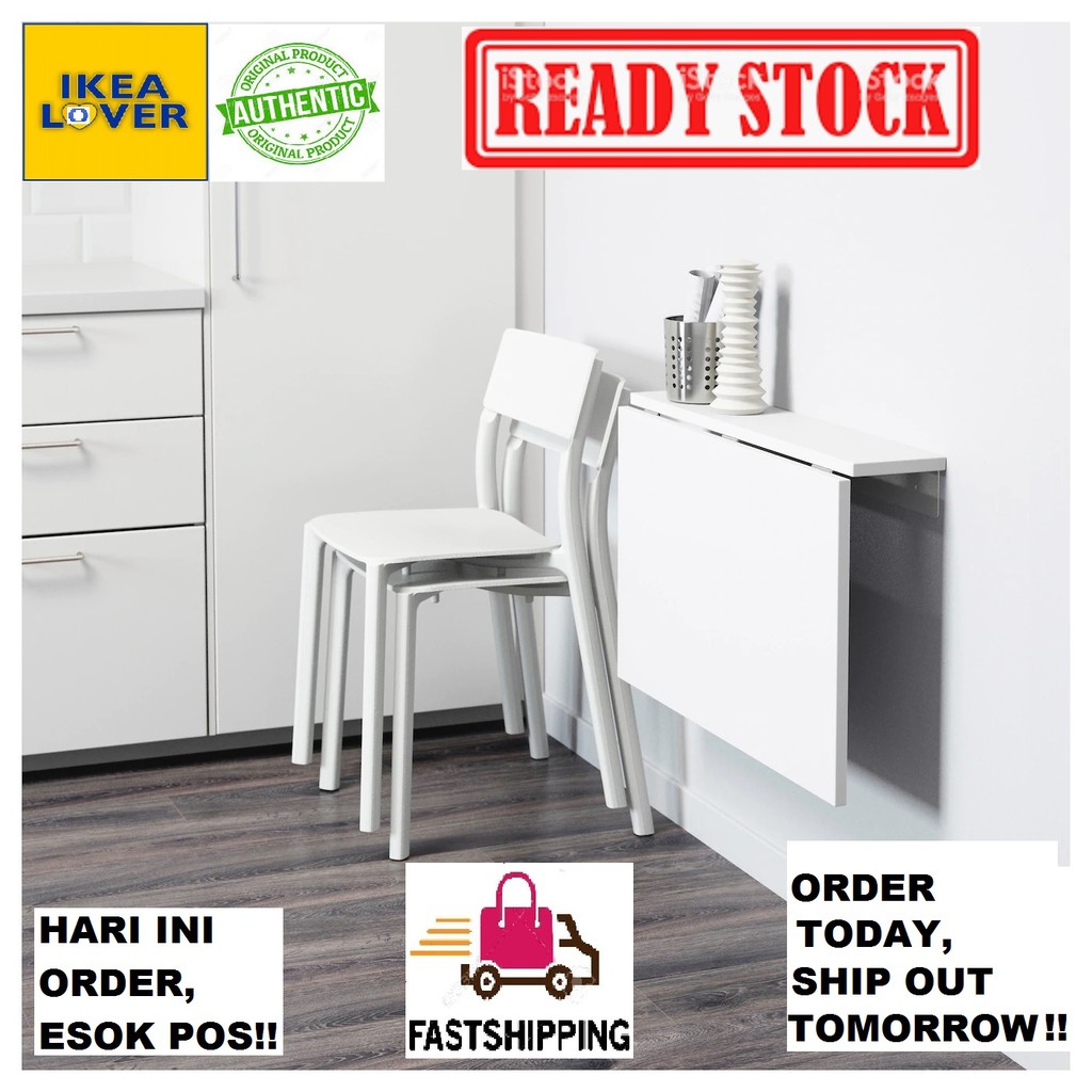 IKEA NORBERG Wall mounted drop leaf table / Bar Table / Fold-able Wall ...