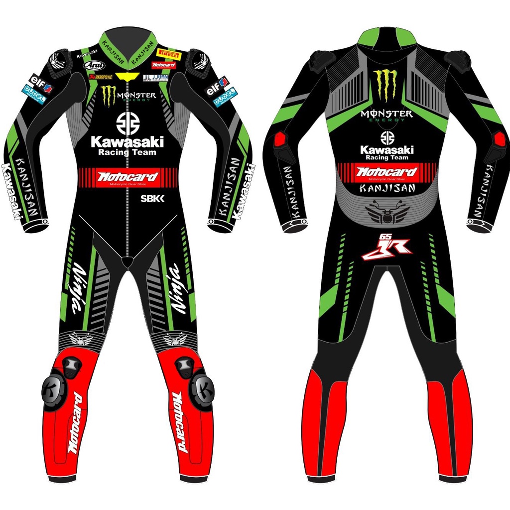 Kawasaki Motorcycle Sports Racing Suit Cowhide Leather Best Suit For ...