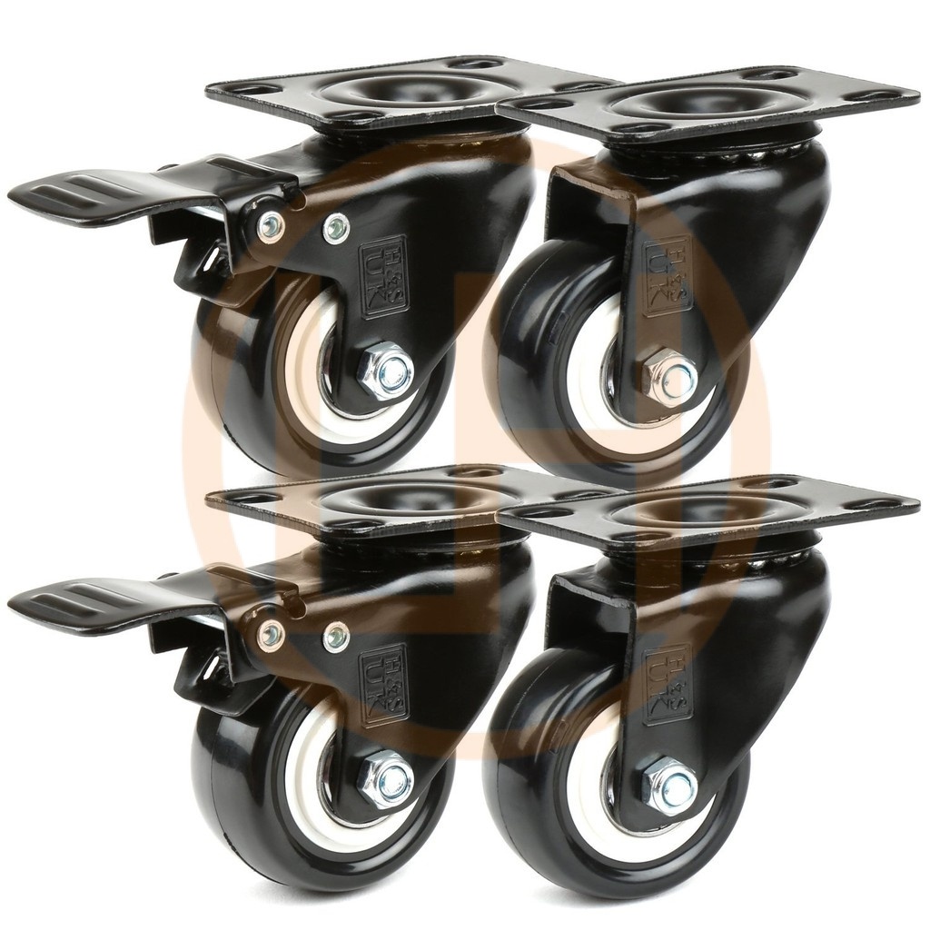 Heavy Duty 200 kg 50mm PU Swivel Castor Wheels / Wheel / Roda - Set (4 ...