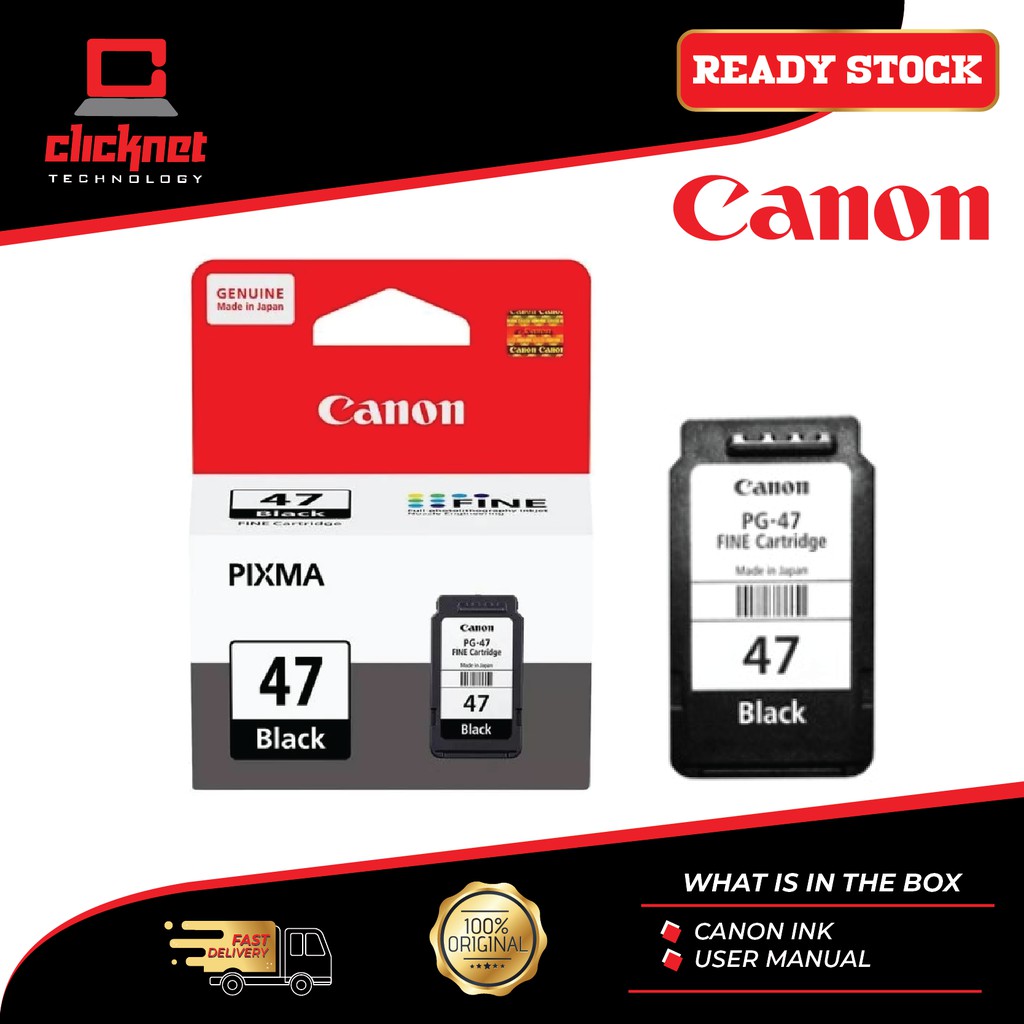 Canon Ink Cartridge PG-47 Black color original (For E400, 410, 460, 470 ...