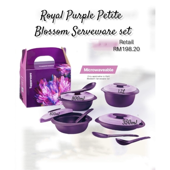 Tupperware Petit Blossom Set Purple Royale | Shopee Malaysia