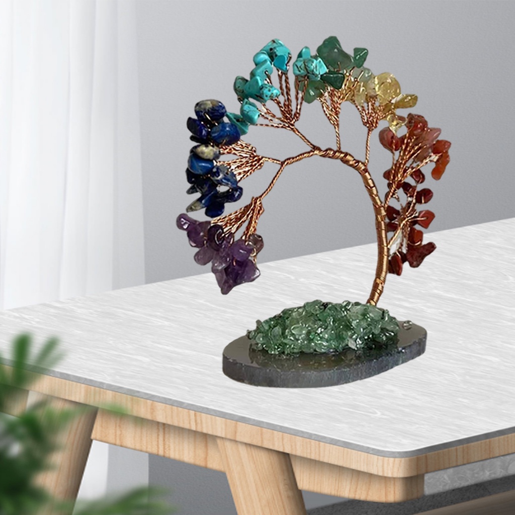 [PerfkMY] Crystal Money Tree Tumbled Gemstone Lucky Tree Prosperity ...